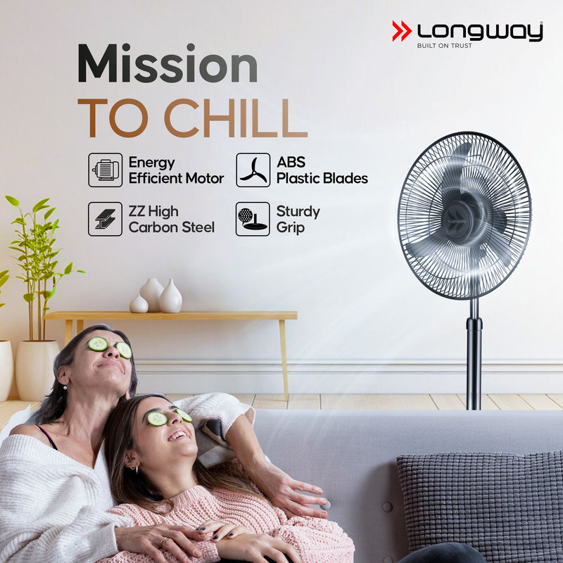 Buy Bolt Black Pedestal Fans Online – Longway India