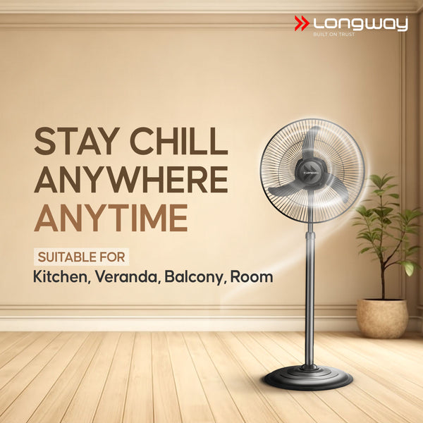 Buy Bolt Black Pedestal Fans Online – Longway India